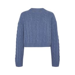 Style Republic Oversized Kurzer Halbrollkragen Kaschmir-Woll-Gemisch in Blue Melange | Gr.: S