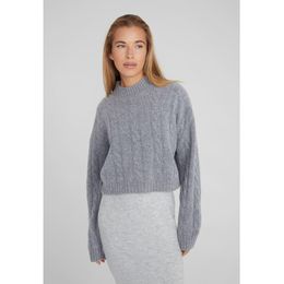 Style Republic Oversized Kurzer Halbrollkragen Kaschmir-Woll-Gemisch in Silver Melange | Gr.: M