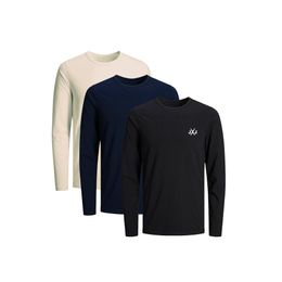 Jack & Jones Jack & Jones Langarmshirt - JCORISE INFINITY TEE LS CREW NECK 3-Pack in RISE 3er Pack 4 | Gr.: M