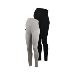 Petit Amour Umstandsleggings JULIA Doppelpack hellgrau-schwarz | Gr.: M