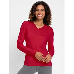 WITT WEIDEN V-Ausschnitt-Pullover in rot | Gr.: 48