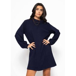 SASSYCLASSY Sweatkleid mit Stehkragen in Dunkelblau | Gr.: S