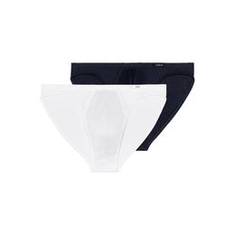 HOM Slip / Unterhose Premium Cotton in Wei&szlig; / dunkelblau | Gr.: S