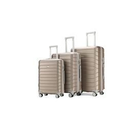 Novel Reisekofferset, Champagner, Metall, Kunststoff, Textil, 3-teilig, Zahlenschloss, h&ouml;henverstellbarer Teleskopgriff, 360&deg;-Rollensystem, Tragehenkel, Netzfach, Freizeit, Koffer & Taschen, Reisekoffer-Sets