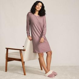 LANDS' END Silky Knit Nachthemd Gestreift, Damen,  Pink, Polyester/Viskose/Polyester-Mischung, by Lands' End
