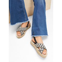 bonprix Plateau-Sandalen, beige, Gr.42, Sommerliche Plateau Sandale mit Details in Bastoptik, aus Vegan