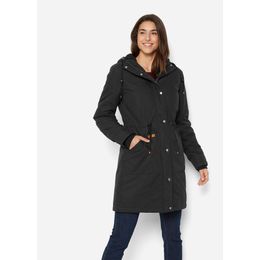 bonprix Parka gef&uuml;ttert, schwarz, Gr.46, Warmer, gef&uuml;tterter Parka mit Kapuze mit Teddyfleece-Einsatz, 65% Baumwolle