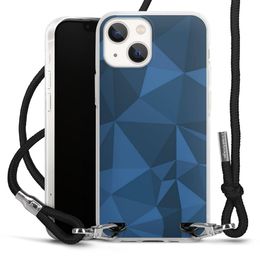 DeinDesign iPhone 13 Mini Handy Carry Case Hülle mit Band Handykette zum Umhängen schwarz Muster Geometric Abstract Carry Case