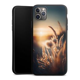 DeinDesign iPhone 11 Pro Max Handy Premium Silikon H&uuml;lle Handyh&uuml;lle schwarz Case Nature Pampasgras Sun Silikon Premium Case