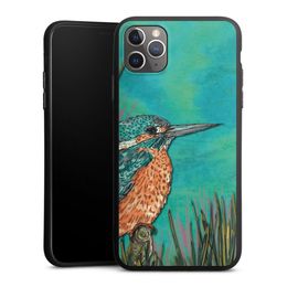 DeinDesign iPhone 11 Pro Max Handy Premium Silikon H&uuml;lle Handyh&uuml;lle schwarz Case Bird Painting Animals Silikon Premium Case