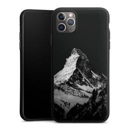 DeinDesign iPhone 11 Pro Max Handy Premium Silikon H&uuml;lle Handyh&uuml;lle schwarz Case Snow Mountain Mountain Top Silikon Premium Case