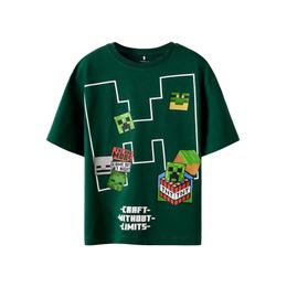 name it T-Shirt 'NKMNels Minecraft' Jungen Gr&ouml;&szlig;e 116 gr&uuml;n / dunkelgr&uuml;n / melone / wei&szlig;