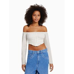 Bershka Bluse Damen Gr&ouml;&szlig;e S ecru