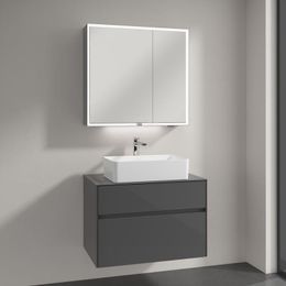 Villeroy & Boch Villeroy & Boch Embrace Schrank mit Collaro Waschtisch, mit Spiegelschrank My View Now, 4A205601+A95500FP+A4558000, My View Now