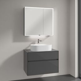 Villeroy & Boch Villeroy & Boch Embrace Schrank mit Collaro Waschtisch, mit Spiegelschrank My View Now, 4A195601+A95500FP+A4558000, My View Now