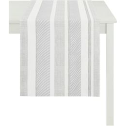 Tischl&auml;ufer Apelt "2904 Loft Style", grau (wei&szlig;, grau), B:48cm L:140cm, Polyester, Viskose, Tischdecken