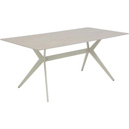 Esstisch Hela "PACCINO", marmoroptik, wei&szlig;, wei&szlig;, marmoroptik, B:180cm H:76cm T:90cm, Tische, Esstisch, Sintered Stone, Marmoroptik, Platte fest (1 cm), Metallgestell konisch