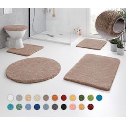 Badematte Kleine Wolke "RELAX" Gr. 4, grau (taupe), H:30mm, Polyacryl, Badematten, Badematte, Badteppich, Uni Farben, rechteckig, rund & als Set erh&auml;ltlich