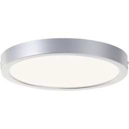 Brilliant LED Deckenleuchte "Navara", silberfarben, 1, Ø 27,5cm H: 3,1cm, 1 Stk., Leuchten, Ø 27,5cm, Höhe 3 cm, 1900 lm, 4000 K, IP44, silber