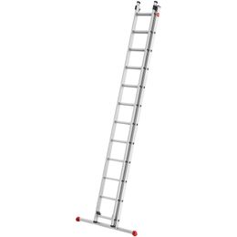 Anlegeleiter Hailo "S80 ProfiStep duo", grau (aluminiumfarben), B:41cm H:344cm L:14cm, Aluminium, Leitern, Aluminium-Schiebeleiter 2-teilig 2x12 Sprossen
