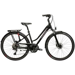 Trekkingrad KROSS "Damen-Trekkingrad 28" Trans 7.0 Schwarz 20 Gänge" Gr. 48, schwarz, schwarz, Fahrräder, Damen, 48cm, 28 Zoll (71,12cm) hinten: 28 Zoll (71,12cm)