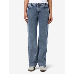 Weite Jeans Noisy may "NMYOLANDA NW WIDE JEANS AZ358MB FWD NOOS", Damen, Gr. 26, L&auml;nge 32, blau (medium blau denim), Denim/Jeans, Obermaterial: 99% Baumwolle, 1% Elasthan, unifarben, Jeans