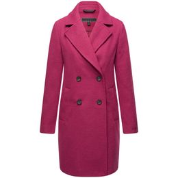 Kurzmantel Navahoo "Frostjuwel 14", Damen, Gr. XL (42), rot (weinrot), Obermaterial: 80% Polyester, 10% Modacryl, 10% Viskose; Innenfutter: 100% Polyester; &Auml;rmelfutter: 100% Polyester, gerade ca. Mitte Oberschenkel, &Auml;rmel ohne &Auml;rmelschlitz normaler Saum, M&auml;ntel Kurzmantel, Klassischer Damen Mantel in Woll-Optik