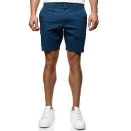 Chinoshorts INDICODE "INConwayne", Herren, Gr. S, N-Gr, blau (teal), Web, Obermaterial: 98% Baumwolle, 2% Elasthan, unifarben, regular fit knielang, Hosen Chinoshorts