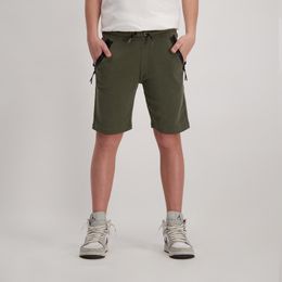 Shorts Cars Jeans "KIDS BRAGA SW SHORT", Jungen, Gr. 8 (122), N-Gr, grün (army), Web, Obermaterial: 78% Baumwolle, 22% Polyester, unifarben, regular fit, Hosen Shorts