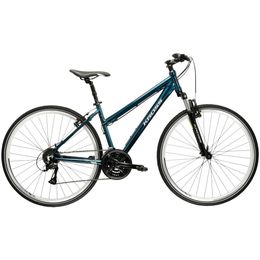 Crossrad KROSS "Crossrad Damen 28" Move 1.0 t&uuml;rkis 24 G&auml;nge" Gr. 48, blau, schwarz, Fahrr&auml;der, Damen, 48cm, 28 Zoll (71,12cm) hinten: 28 Zoll (71,12cm)