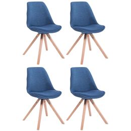CLP 4er Set Esszimmer-Stuhl Toulouse Stoff Square mit Stoffbezug und hochwertigem Sitzpolster I Mit Stabilem Holzgestell I Sitzh&ouml;he 48 cm