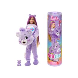 Mattel JCN94 - Barbie - Cutie Reveal - Care Bears - Glücksbärchis - Puppe mit Teile-gern-Bärchi-Kostüm und 10 Überraschungen