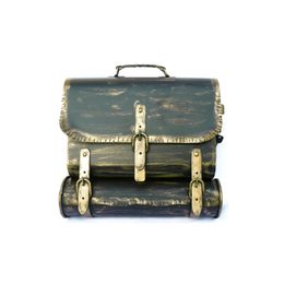 HMF 506 Briefkasten Antik SCHULRANZEN WNS, 36 x 41 x 8,5 cm, Gold
