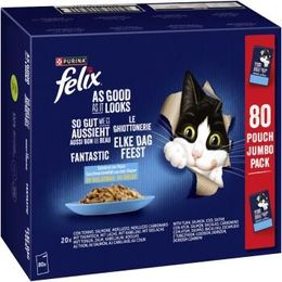FELIX So gut wie es aussieht Nassfutter Katze, Adult, Aus dem Wasser 80x85 g