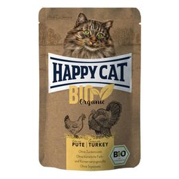 Happy Cat Pouches Bio Huhn &amp, Pute 12 x 85 g Nassfutter fÃ¼r Katzen