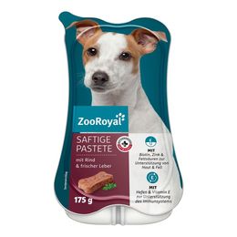 ZooRoyal Saftige Pastete mit Rind & Leber Hunde-Nassfutter ohne Getreide und Zucker 15x175g