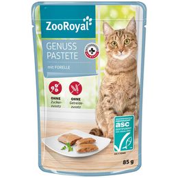 ZooRoyal Genuss Pastete mit Forelle Katzen-Nassfutter ohne Getreidezusatz 24x85g
