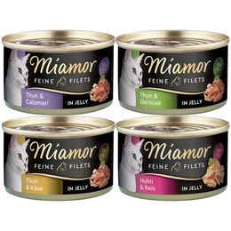 Miamor Feine Filets in Jelly Mixtray Katzen-Nassfutter ohne Zuckerzusatz 12x100g