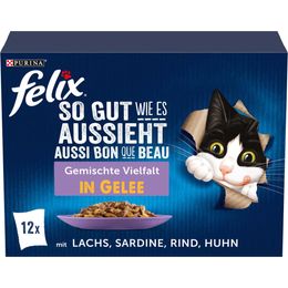 FELIX So gut wie es aussieht Katzen-Nassfutter Senior Gemischte Vielfalt 12x85g