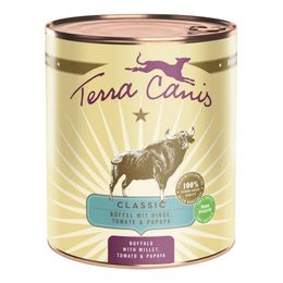 Terra Canis Büffel mit Hirse, Tomate & Papaya Hunde-Nassfutter 100 % Lebensmittelqualität aller Rohstoffe 12x800g