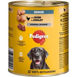 Pedigree Senior Huhn Pastete Hunde-Nassfutter f&uuml;r &auml;ltere Hunde 12x800g