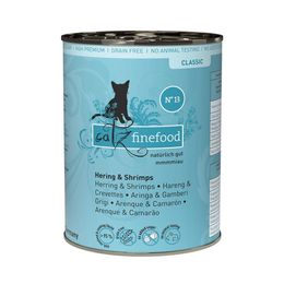 Catz Finefood Classic N&deg; 13 - Hering & Shrimps Katzen-Nassfutter getreidefrei 6x400g