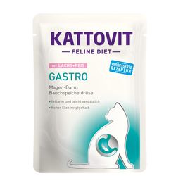 Kattovit Gastro Lachs und Reis Katzen-Nassfutter Magen-Darm 24x85g
