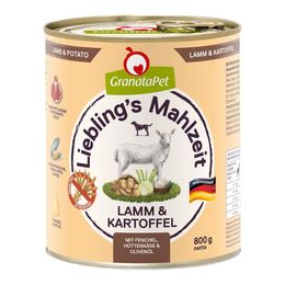 Granatapet Liebling's Mahlzeit Lamm und Kartoffel Hunde-Nassfutter getreidefrei 6x800g