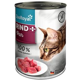ZooRoyal Katze Rind + pur Katzen-Nassfutter getreidefrei 400g