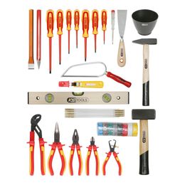 KS Tools Basic Elektriker-Werkzeugkoffer, Metallkiste, 30-teilig (117.0181)