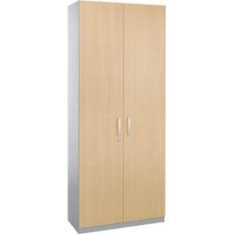 Sch&auml;fer Shop Sch&auml;fer Shop Genius Fl&uuml;gelt&uuml;renschrank TETRIS SOLID, Stahlkorpus, 5 OH, B 1000 mm, abschlie&szlig;bar, Ahorn_Dekor/wei&szlig;alu