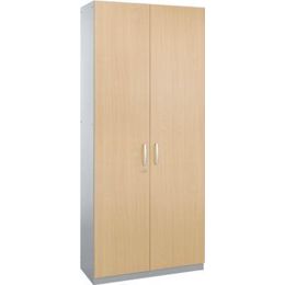 Sch&auml;fer Shop Sch&auml;fer Shop Genius Fl&uuml;gelt&uuml;renschrank TETRIS SOLID, Stahlkorpus, 6 OH, B 1000 mm, abschlie&szlig;bar, Ahorn-Dekor/wei&szlig;alu