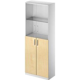 Sch&auml;fer Shop Sch&auml;fer Shop Genius Kombischrank TETRIS SOLID, 5 OH, Glas- und Fl&uuml;gelt&uuml;ren, B 800 mm, abschlie&szlig;bar