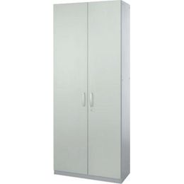 Sch&auml;fer Shop Sch&auml;fer Shop Genius Fl&uuml;gelt&uuml;renschrank TETRIS SOLID, Stahlkorpus, 5 OH, B 1000 mm, abschlie&szlig;bar, lichtgrau/wei&szlig;alu